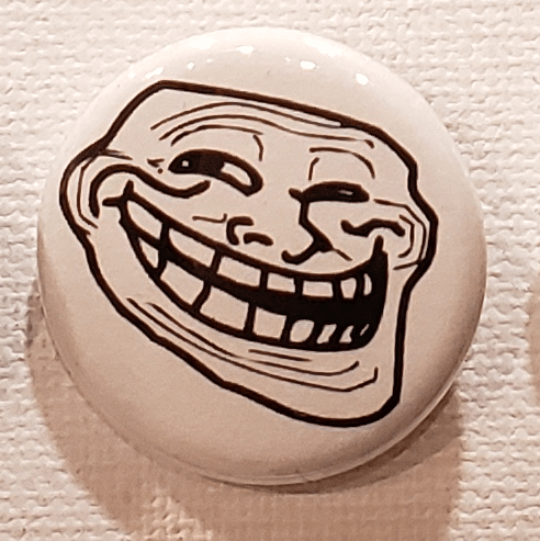 Trollface Button - Blue Moon Design Studio