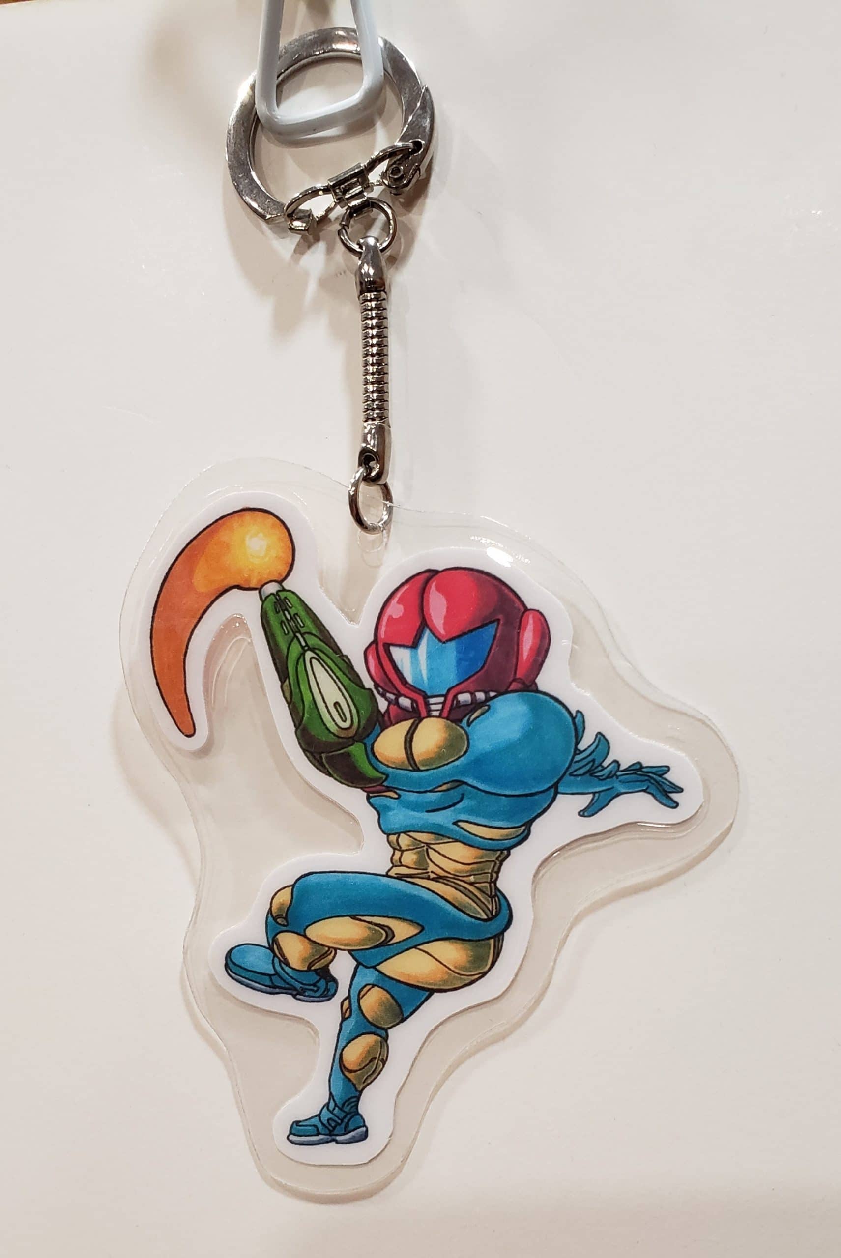 Samus (fusion suit) Keychain - Blue Moon Design Studio