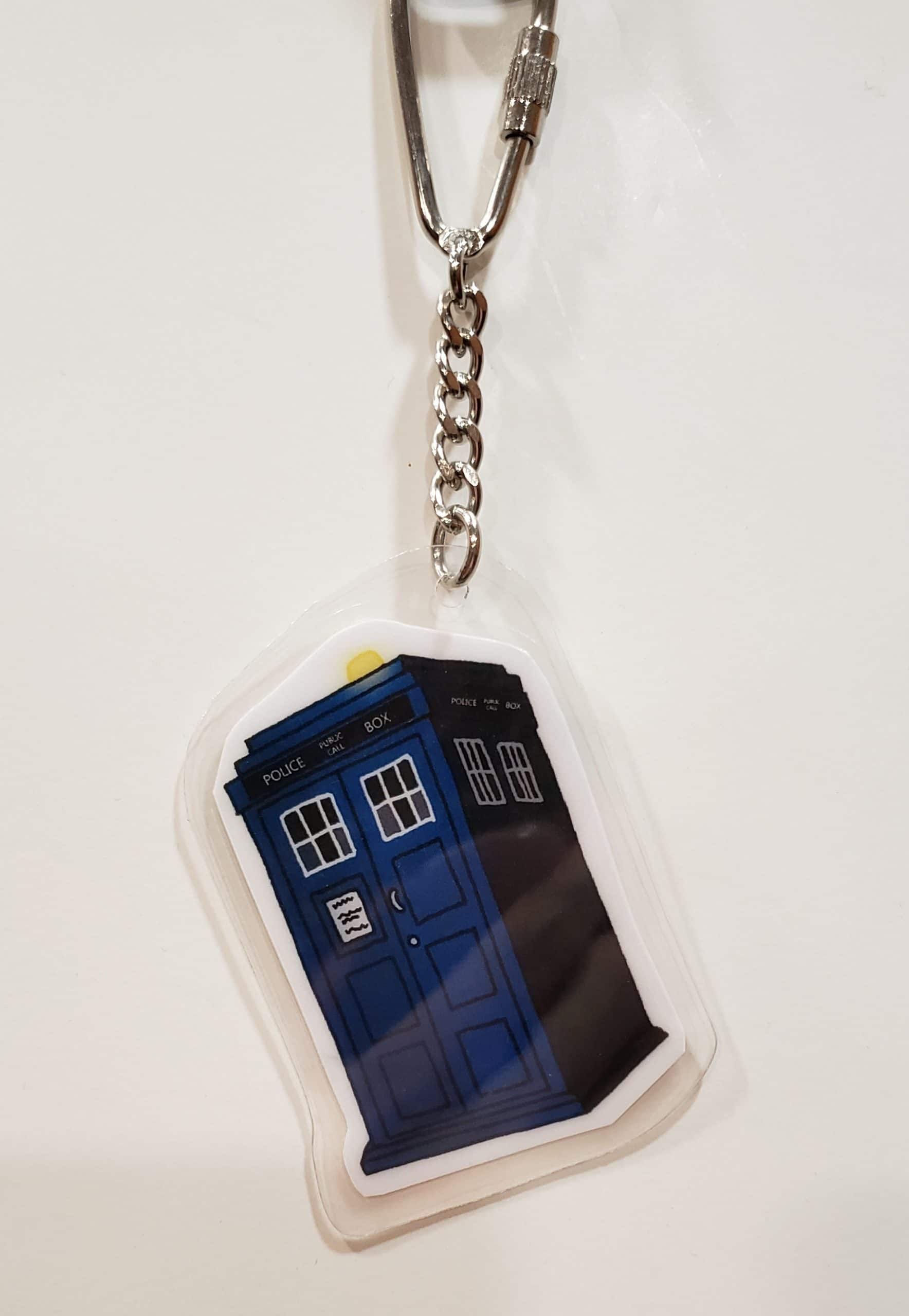 Tardis Keychain - Blue Moon Design Studio