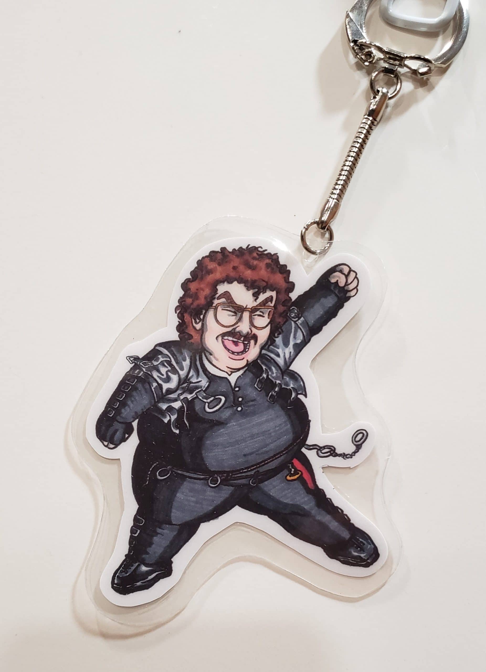 Weird Al (fat) Keychain - Blue Moon Design Studio